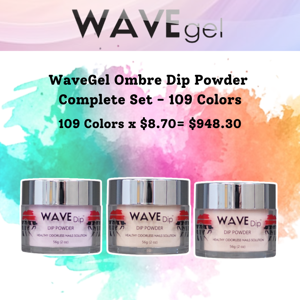 WAVEGEL OMBRE DIP POWDER 2OZ COMPLETE SET - 109 COLORS – muasupply.com